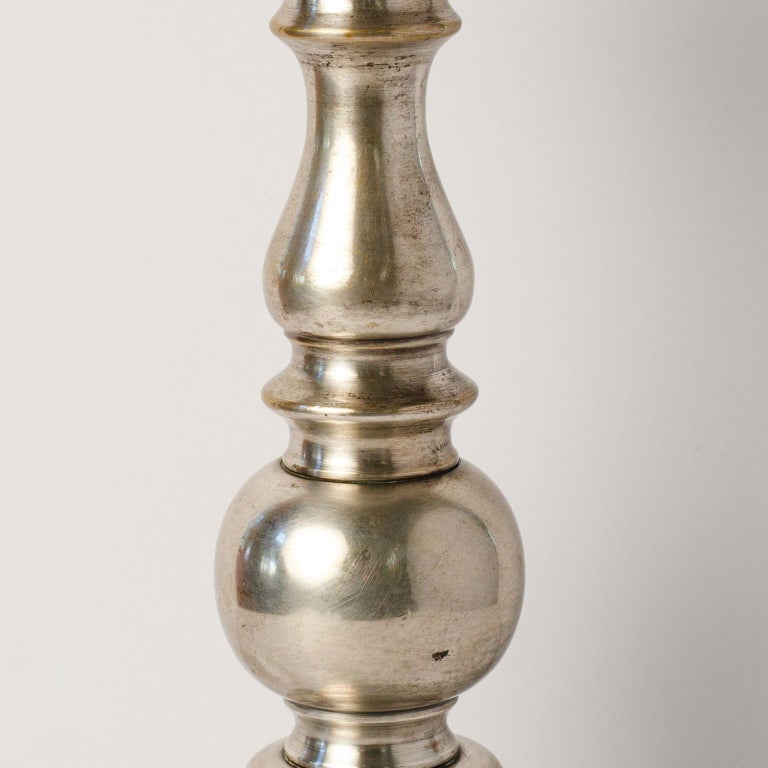 Antique Nickel on Cast Brass Table Lamp in Georgian Style For Sale at ...