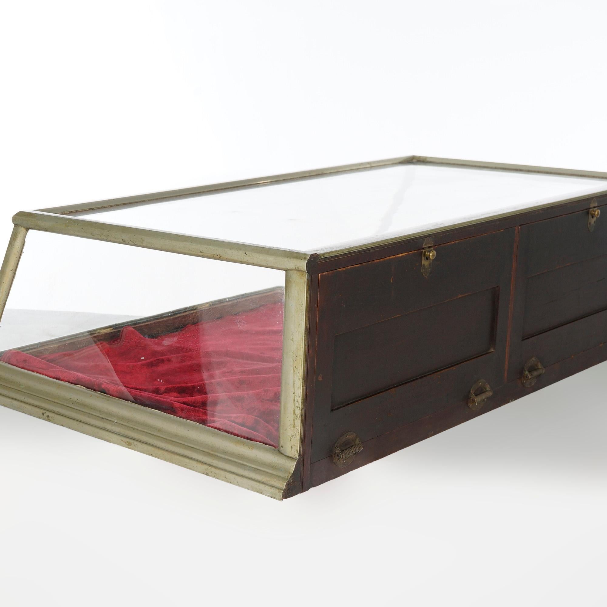 Antique Nickel Plated Country Store Counter Top Display Case, Circa ...