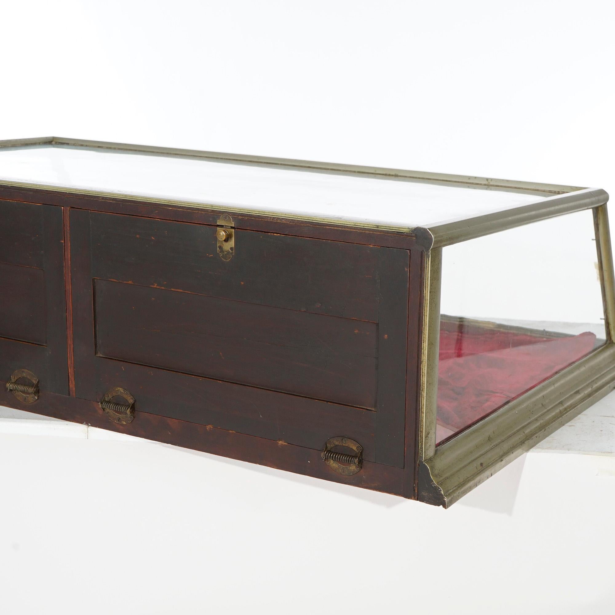 Antique Nickel Plated Country Store Counter Top Display Case, Circa ...