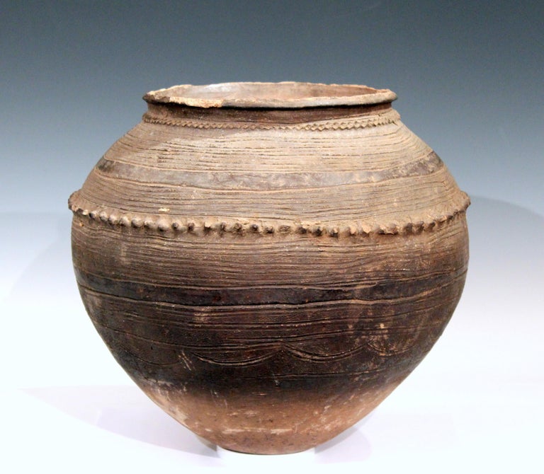 Antique Nigerian African Terracotta Pottery Storage Jar Incised ...