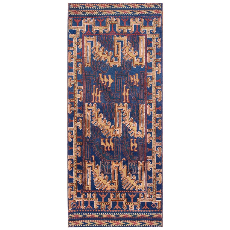Antique North African Tunisian Rug 3' 9" x 10' 0" For Sale at 1stDibs
