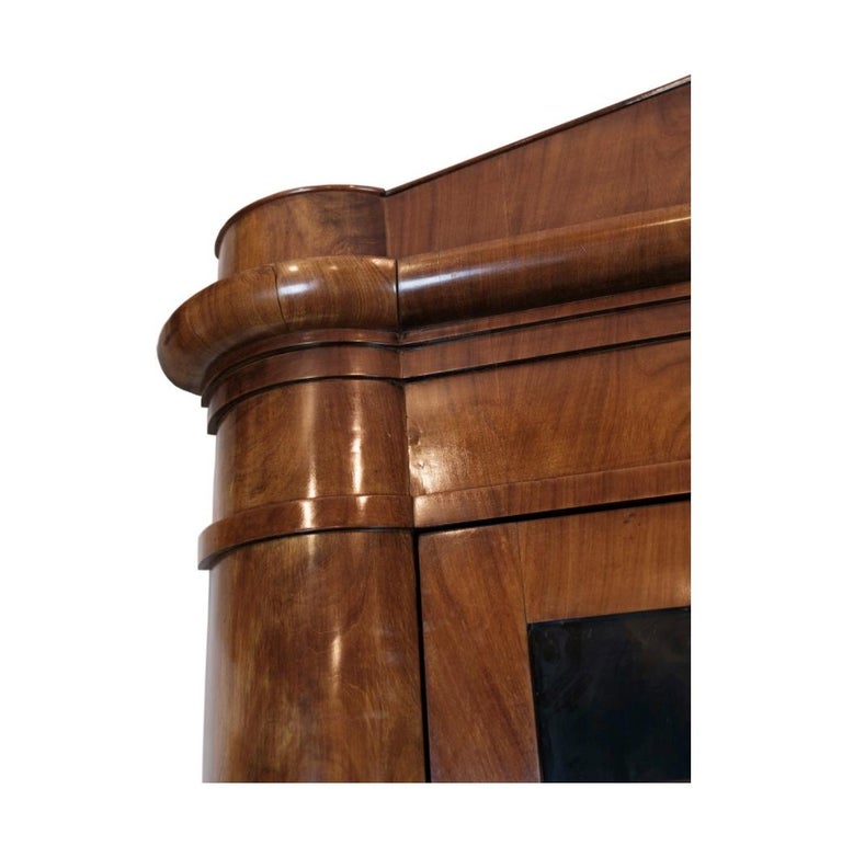 Antique North German Corner Cabinet in Late Empire in Polished Mahogany ...