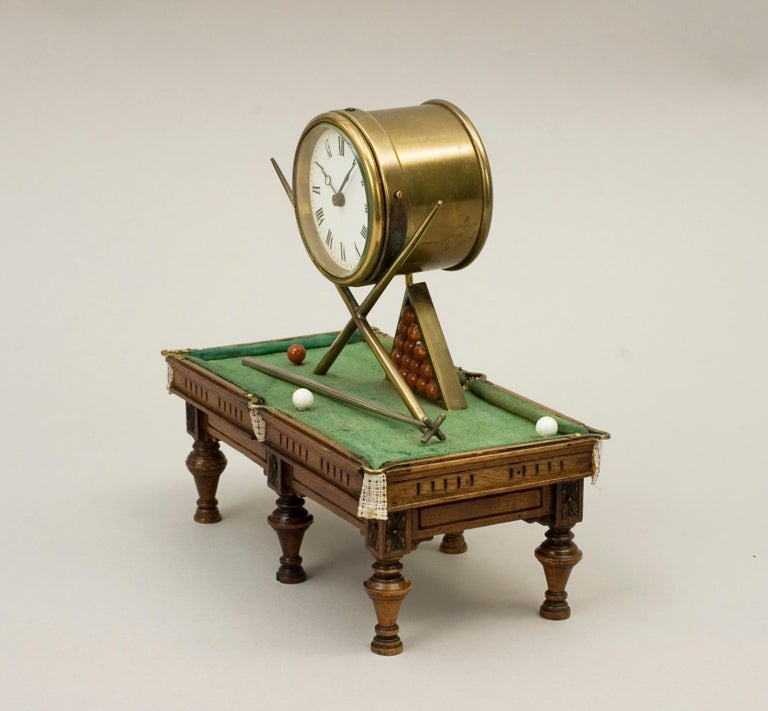 Antique Novelty Billiard Clock For Sale at 1stDibs