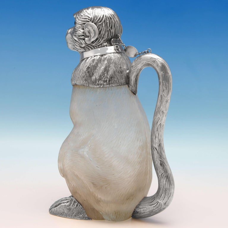 Antique Novelty Collectible Sterling Silver Monkey Claret Jug by Hodd ...