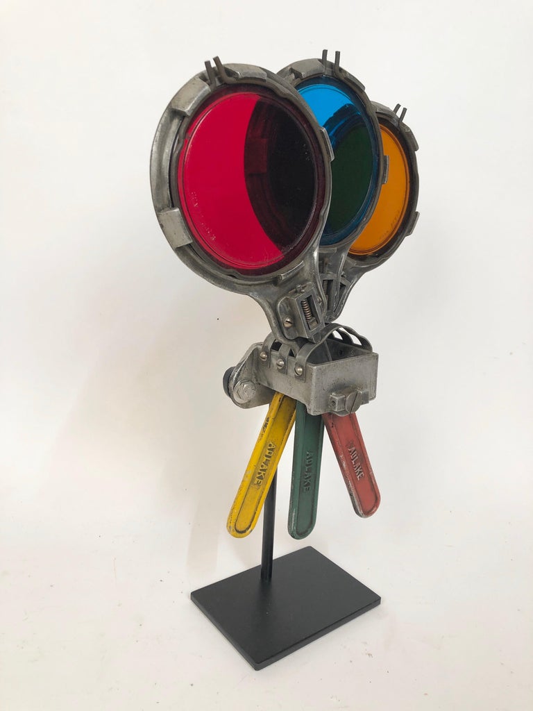 Antique NYC Subway Semaphore Signal Multicolored Lens at 1stDibs
