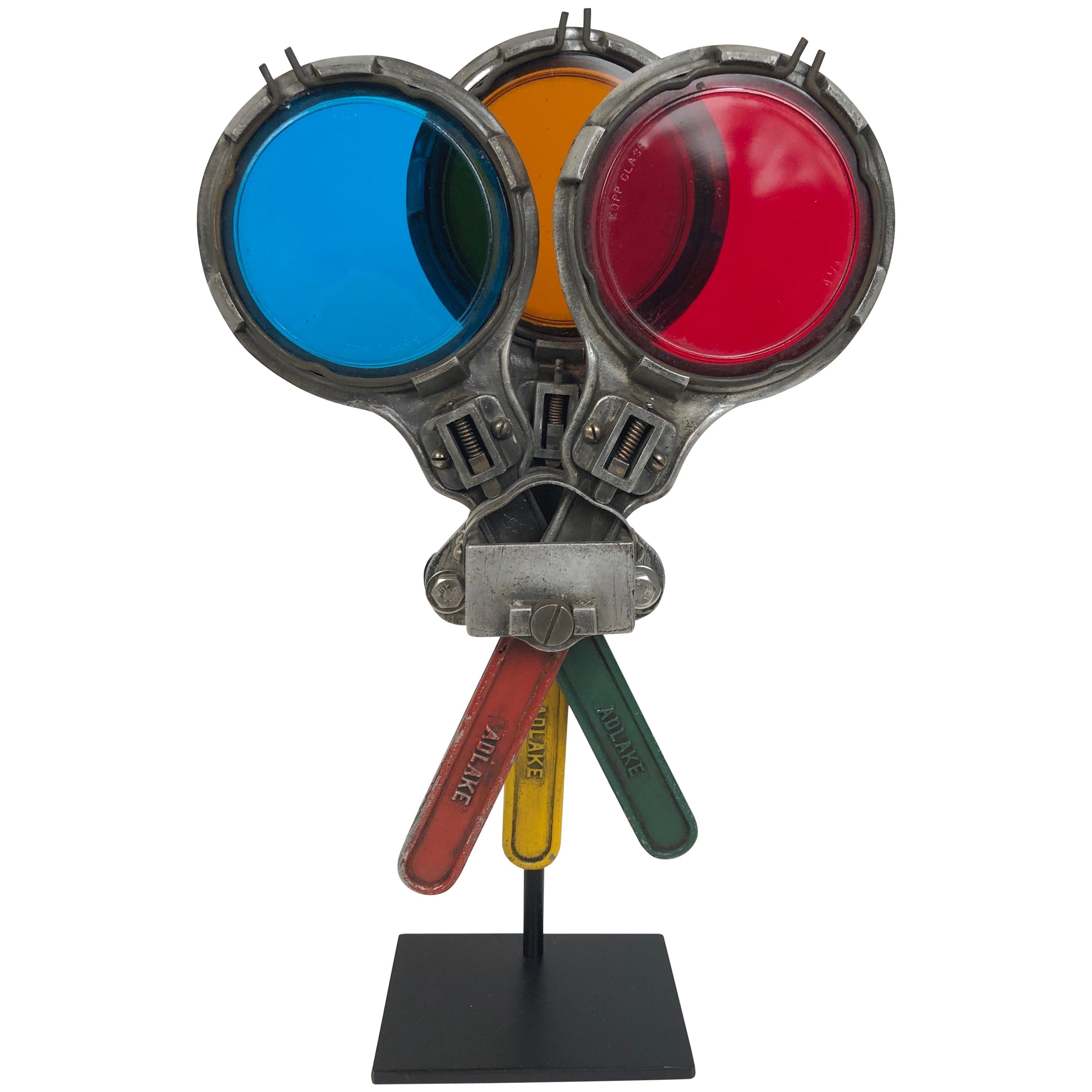 Antique NYC Subway Semaphore Signal Multicolored Lens at 1stDibs