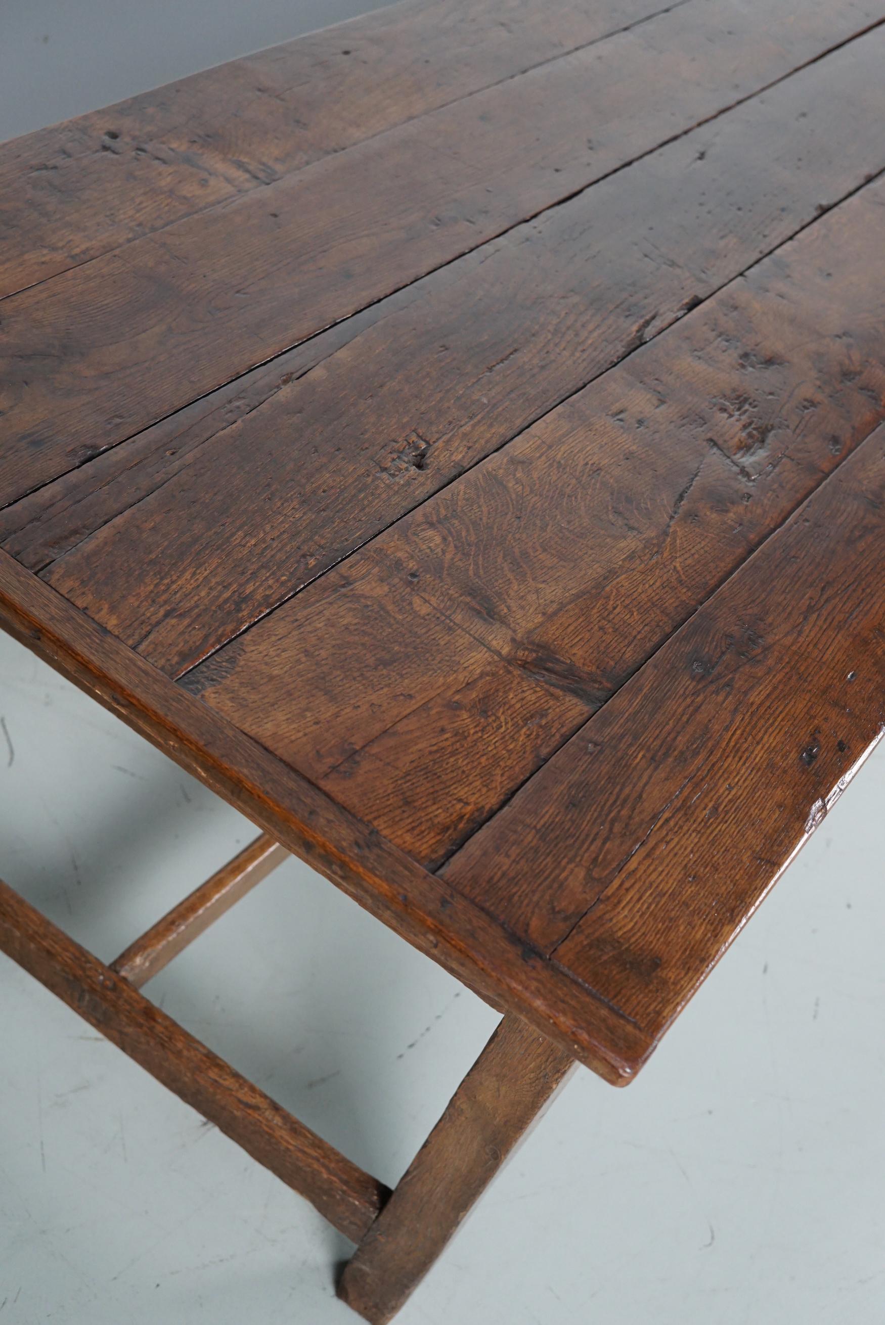 Antique Oak 19th Century French Rustic Farmhouse Dining Table For Sale ...