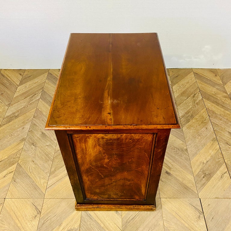 Antique Oak 5-Drawer Collectors Cabinet with Brass Handles, Early 19th ...