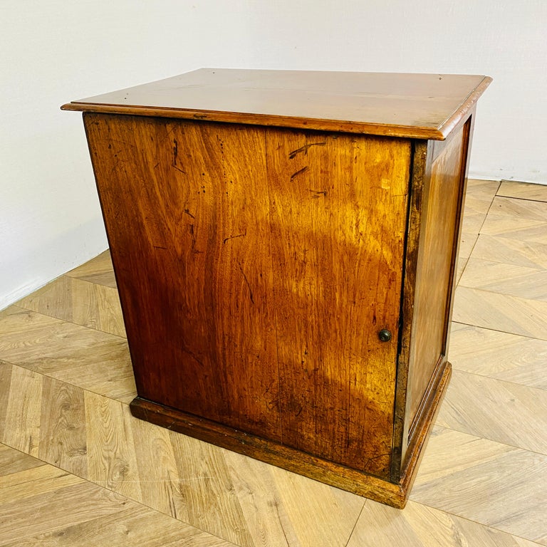 Antique Oak 5-Drawer Collectors Cabinet with Brass Handles, Early 19th ...
