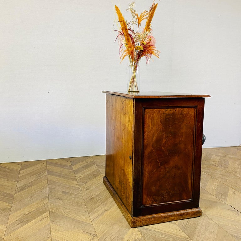 Antique Oak 5-Drawer Collectors Cabinet with Brass Handles, Early 19th ...