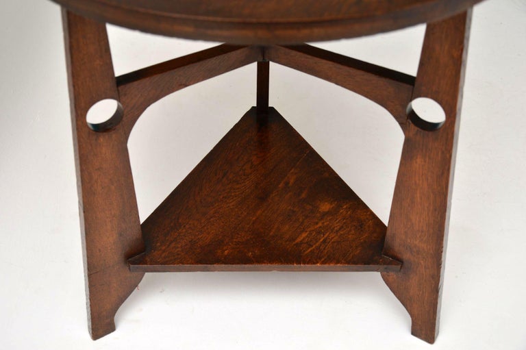 Antique Oak and Copper Arts and Crafts Side Table at 1stDibs
