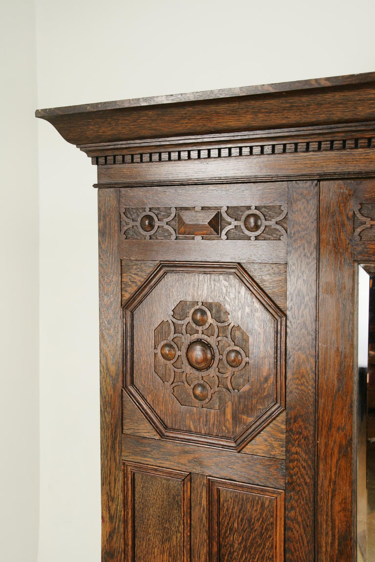 Antique Oak Armoire, Antique Wardrobe, Jacobean Revival Armoire ...