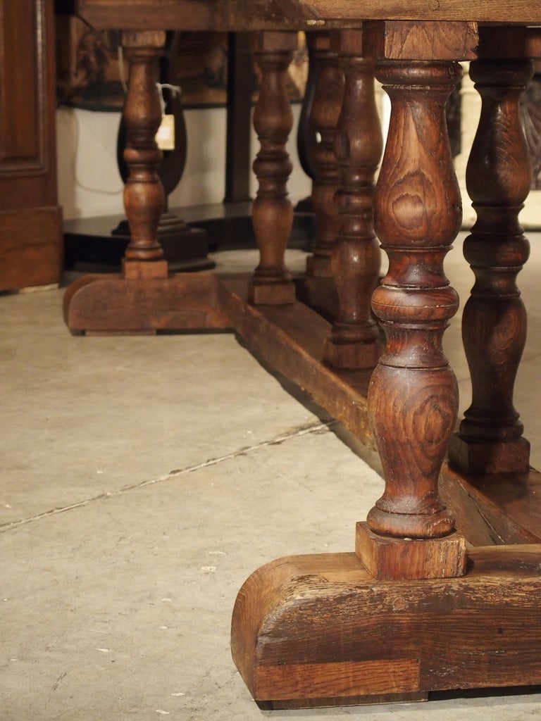 Antique Oak Baluster Leg Dining Table from France, circa 1850 at 1stDibs