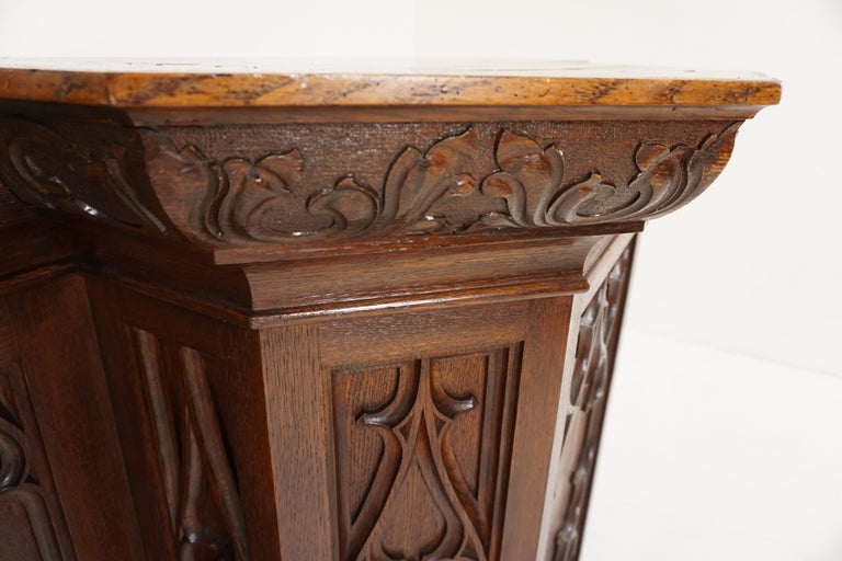 Antique Oak Bar, Gothic Revival Carved Oak Pulpit, Scotland 1890, B2056 ...
