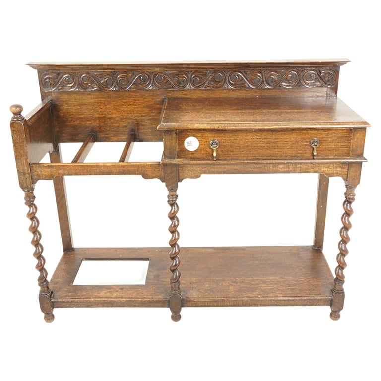 Antique Oak Barley Twist Carved Stick Stand, Scotland 1900, H1022 For ...