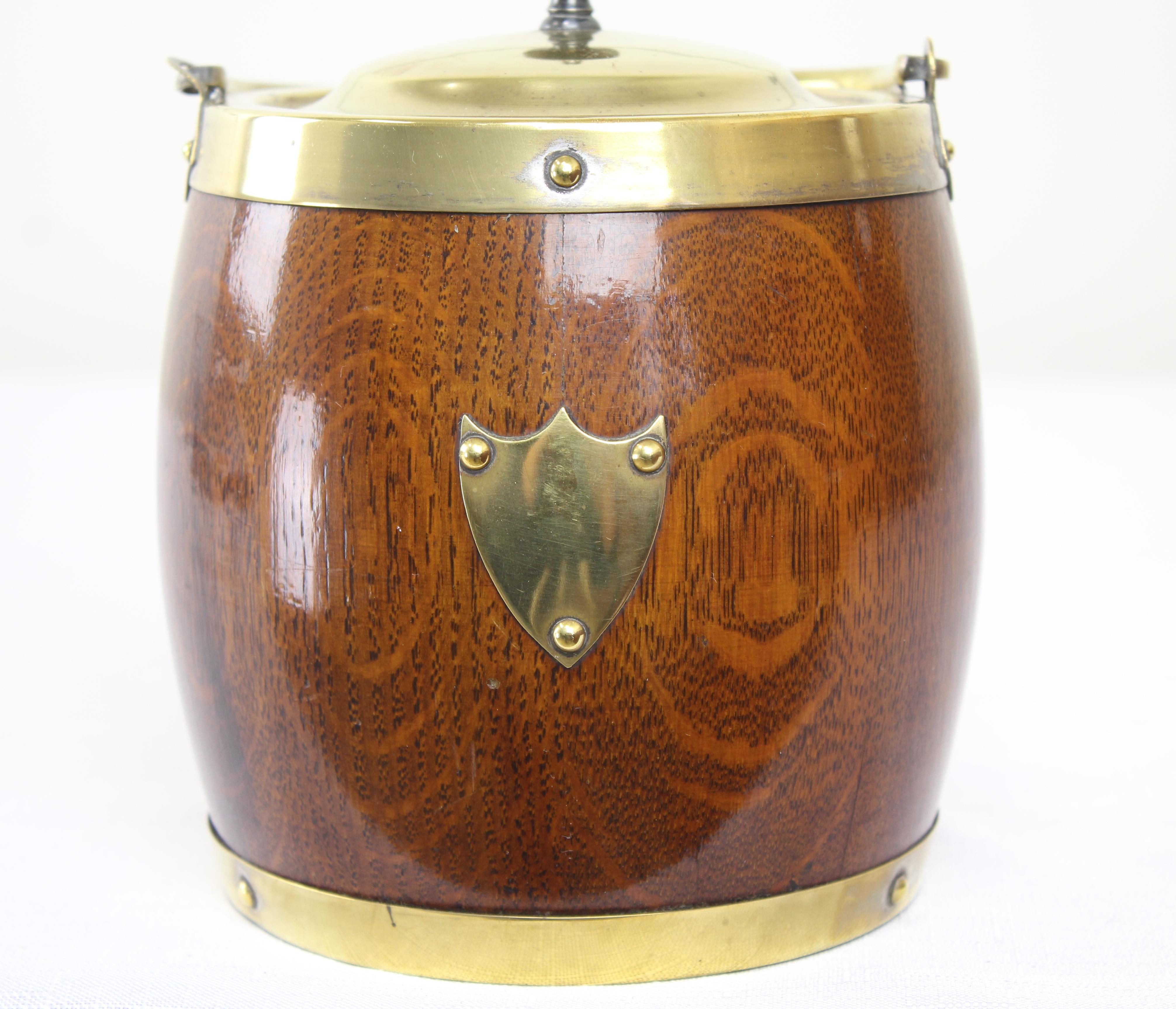 Antique Oak Biscuit Barrel at 1stDibs | antique biscuit barrels for ...