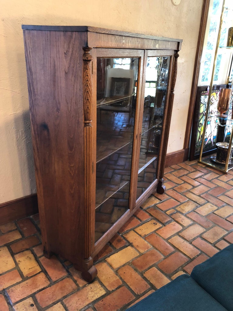 Antique Oak Bookcase with Original Keys at 1stDibs | antique oak ...