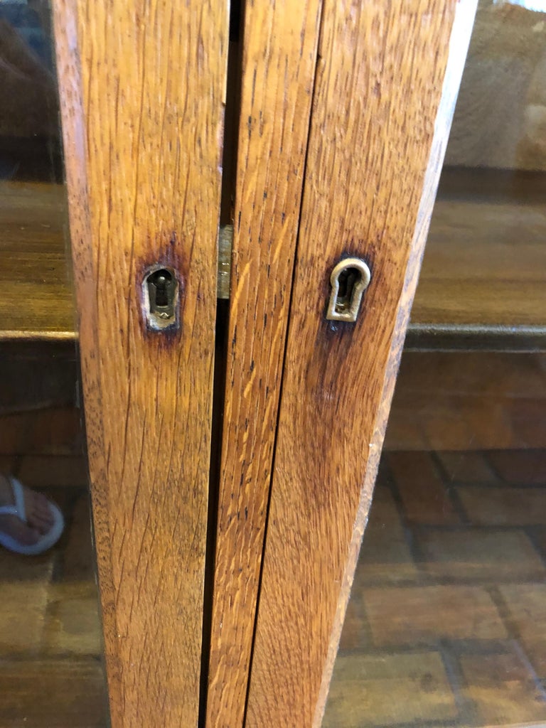 Antique Oak Bookcase with Original Keys at 1stDibs | antique oak ...