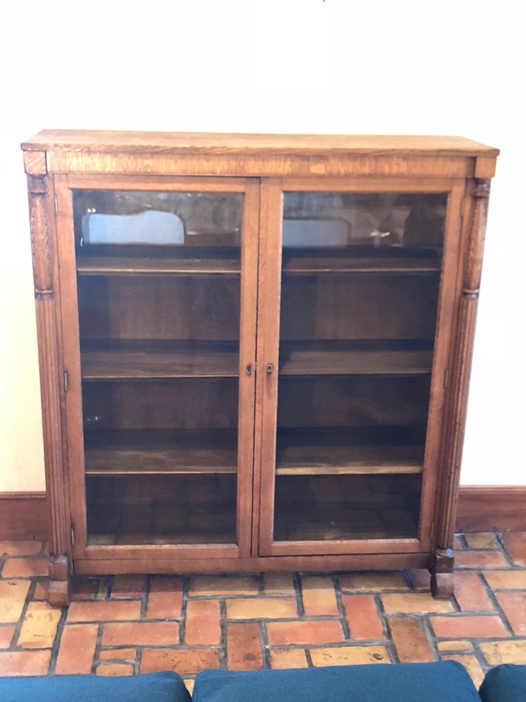 Antique Oak Bookcase with Original Keys at 1stDibs | antique oak ...