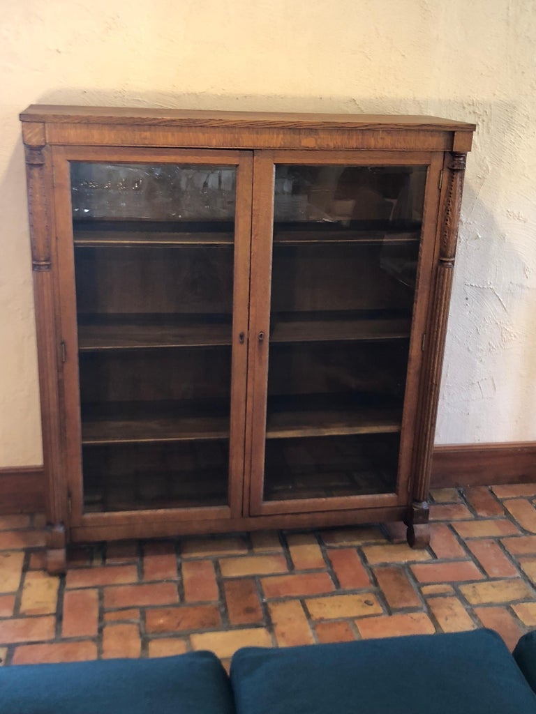Antique Oak Bookcase with Original Keys at 1stDibs | antique oak ...