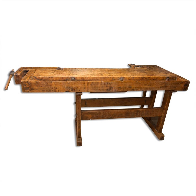 Antique Oak Carpenters' Workbench, Central Europe, 1920s For Sale at ...