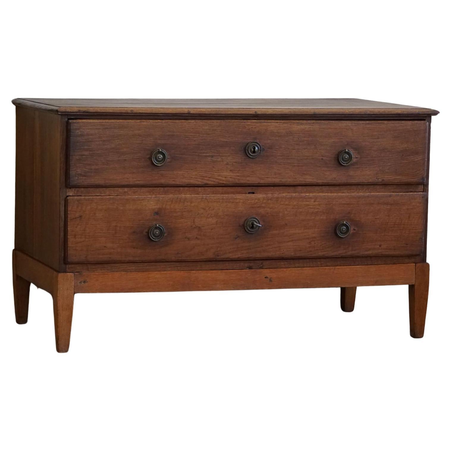 Antique Oak Chest of Drawer, Made by a Danish Cabinetmaker, Early 19th ...