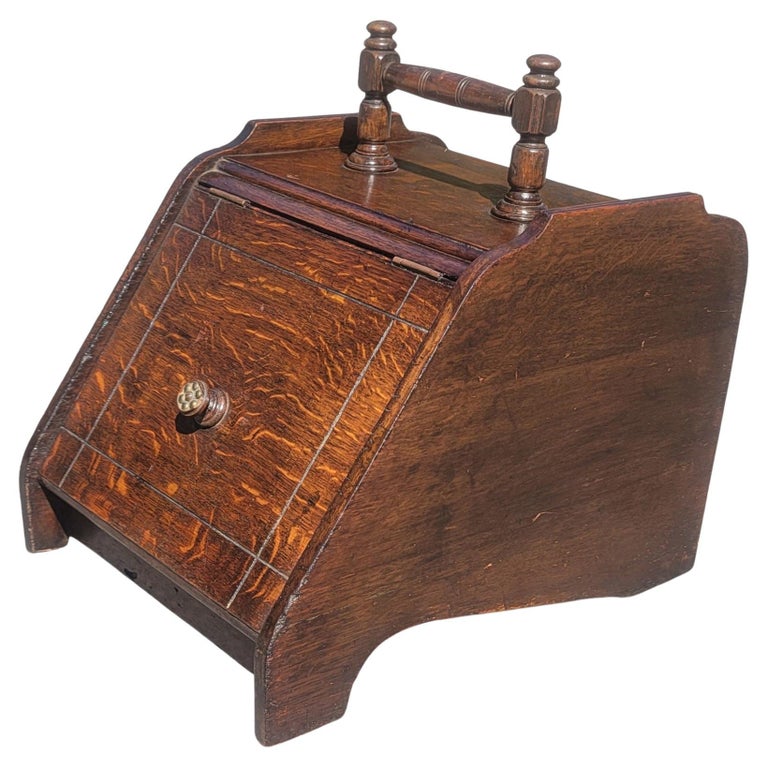 Antique Oak Coal Scuttle Box, Circa 1890s For Sale at 1stDibs