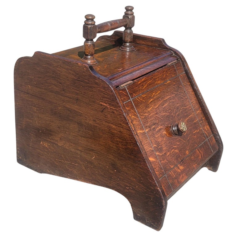 Antique Oak Coal Scuttle Box, Circa 1890s For Sale at 1stDibs
