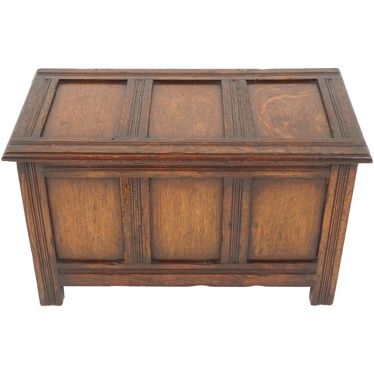 Antique Oak Coffer, Kist, or Trunk, Antique Furnituire, Scotland, 1910 ...