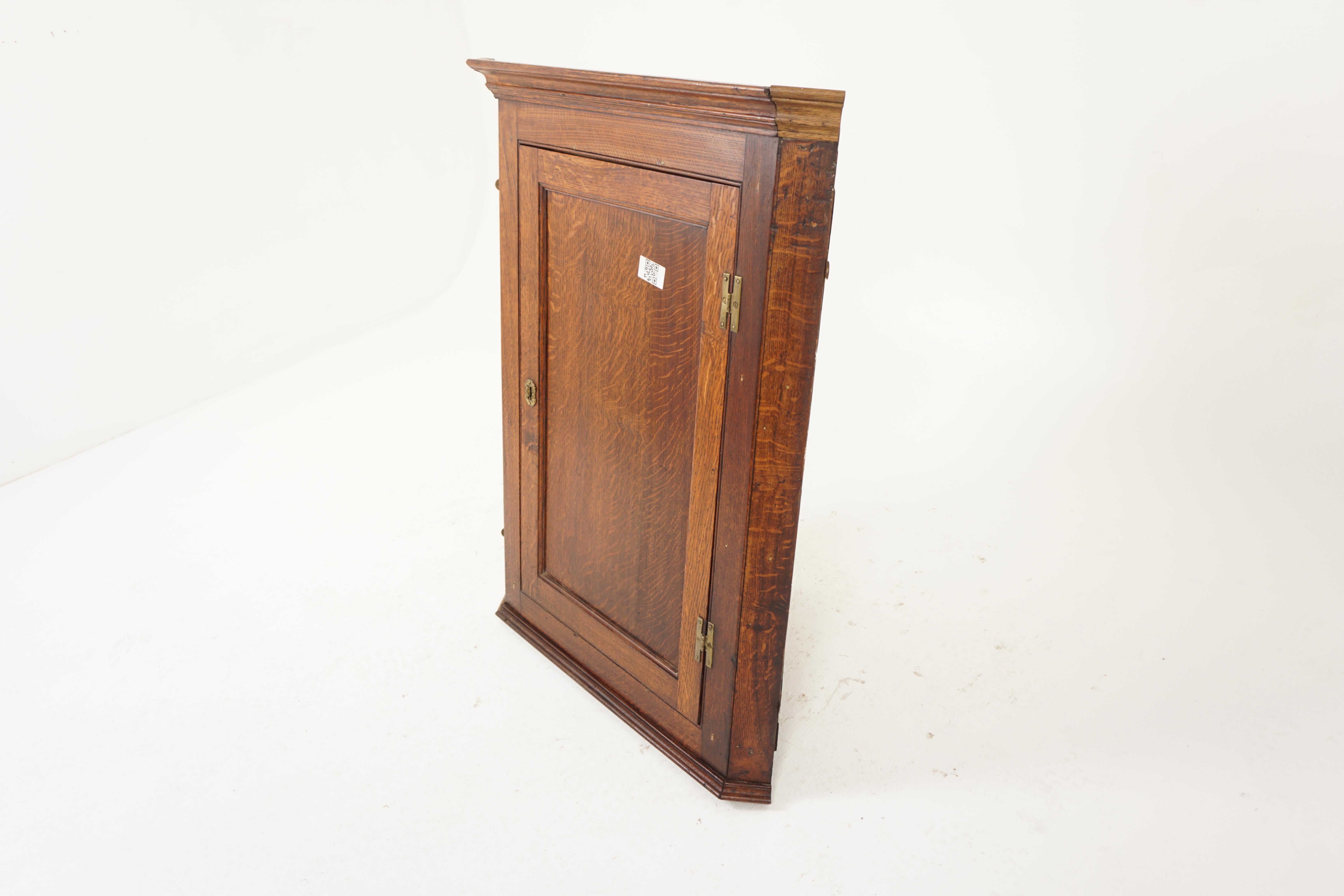 Antique Oak Corner Cabinet, Georgian Oak Hanging Cupboard, Scotland ...