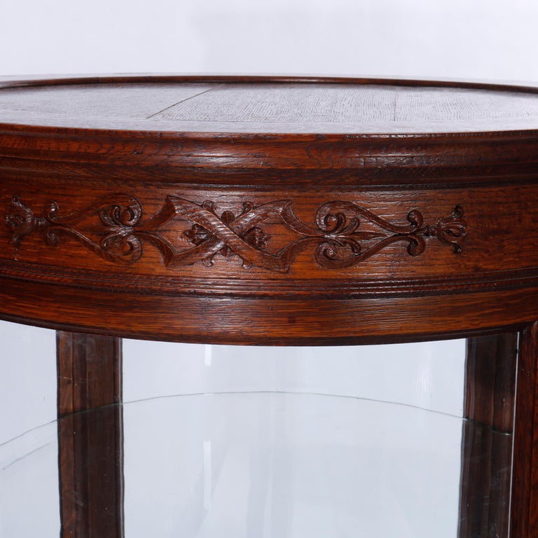 Antique Oak Country Store Curved Glass Jewelry Display Case, C1900 For ...