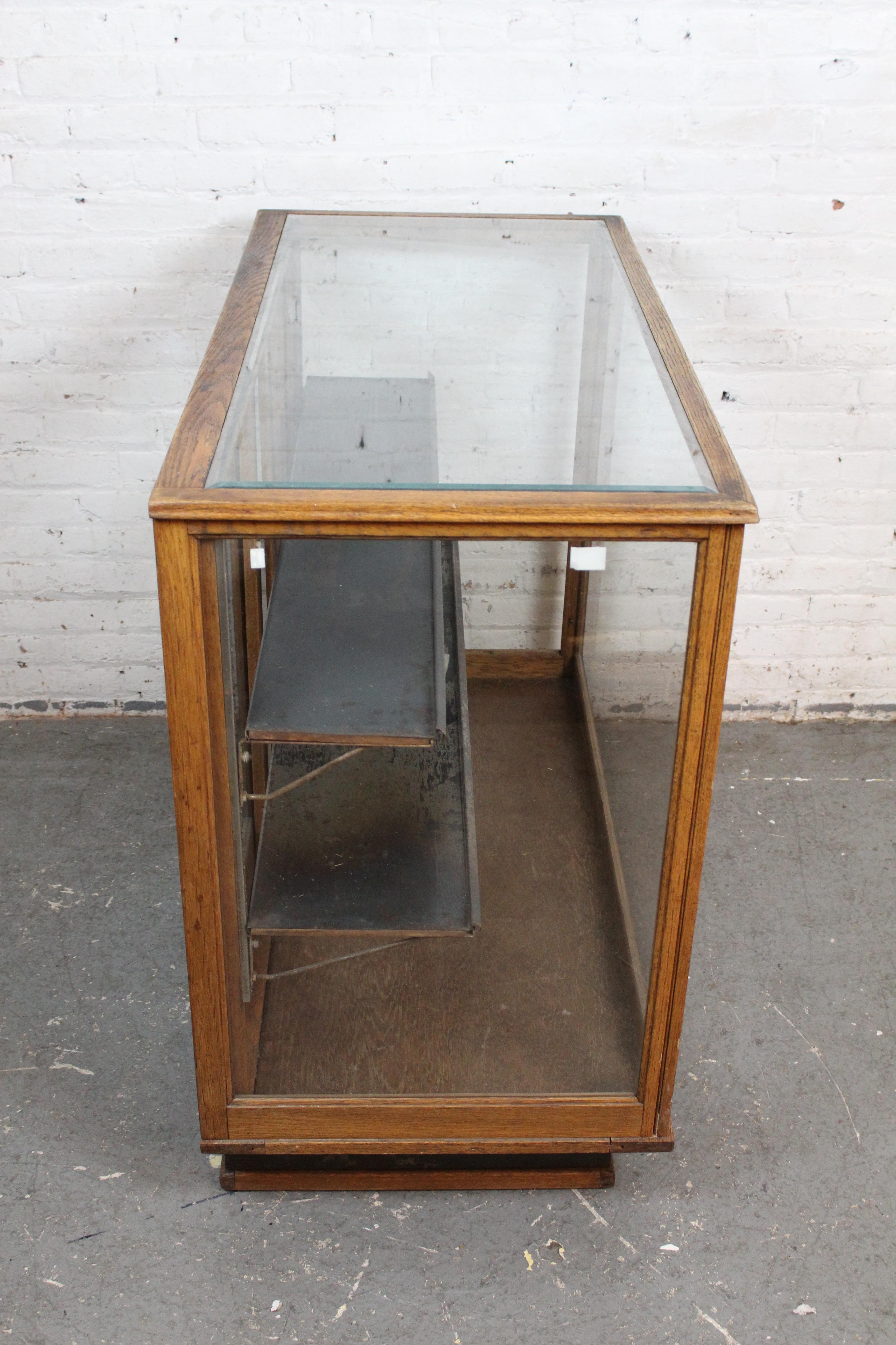 Antique Oak Country Store Display Cabinet For Sale at 1stDibs