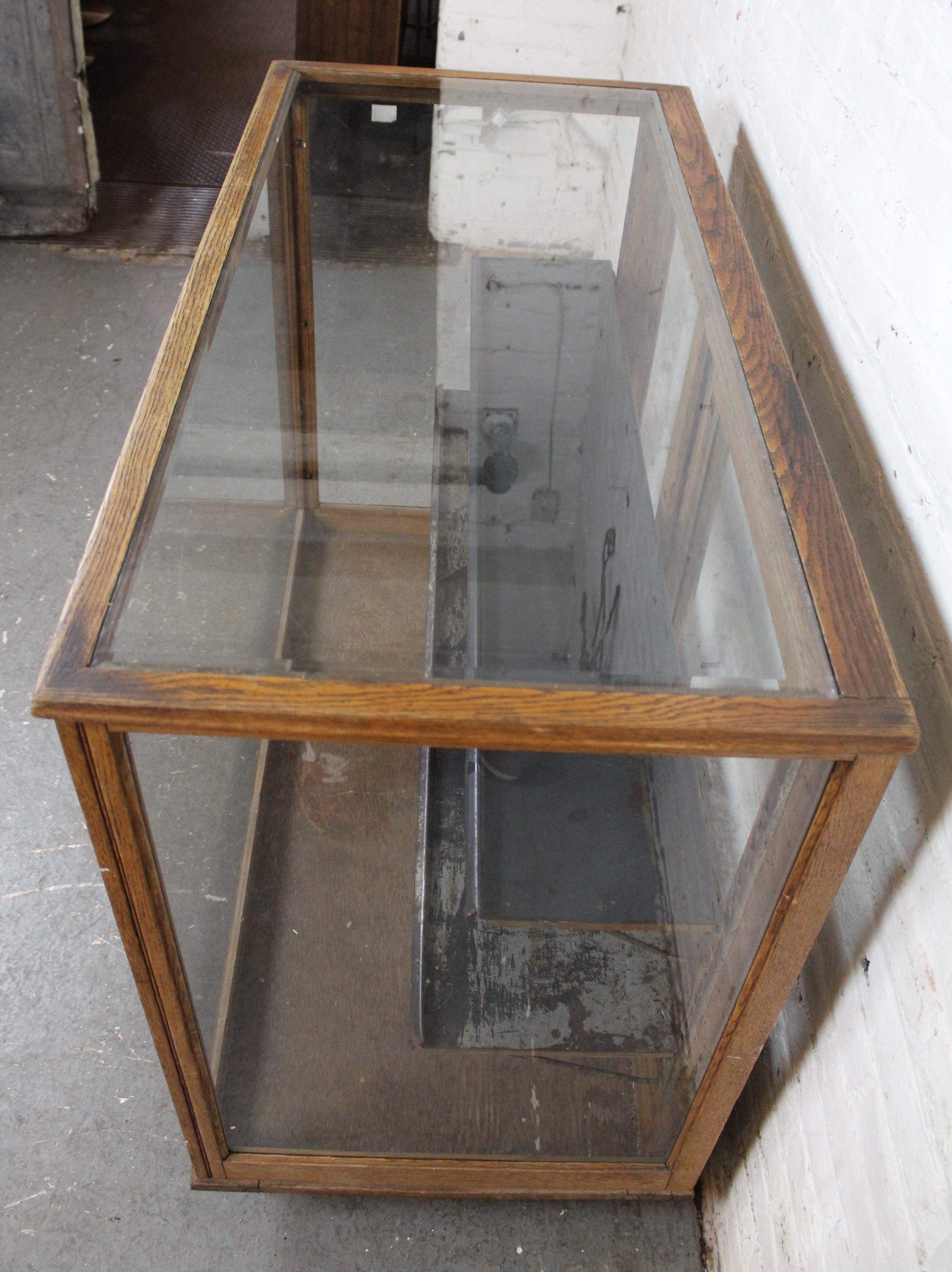 Antique Oak Country Store Display Cabinet For Sale at 1stDibs