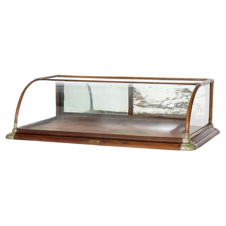 Antique Oak and Curved Glass Country Store Counter Display Case by ...