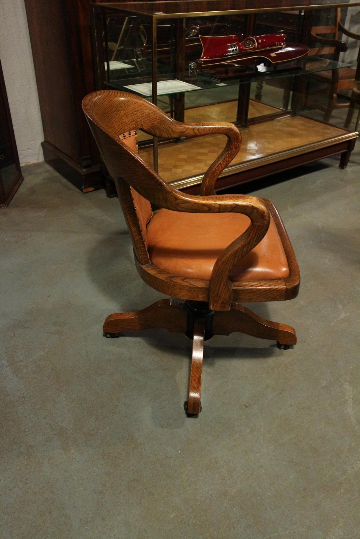 Antique Oak Desk Chair at 1stDibs | antique oak office chair, oak desk ...