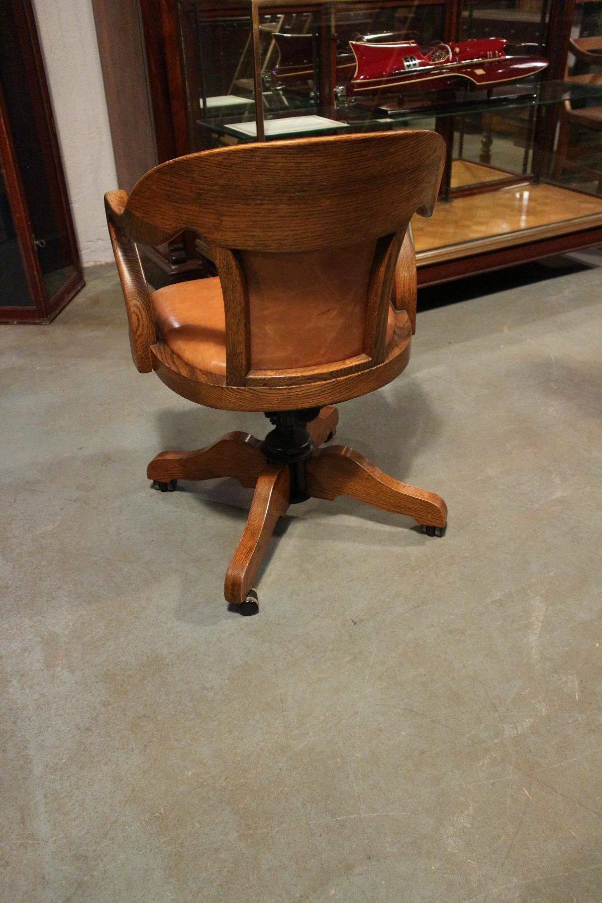 Antique Oak Desk Chair at 1stDibs | antique oak office chair, oak desk ...