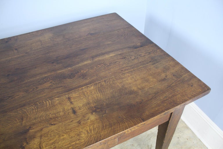 Antique Oak Farm Table, Two Drawers at 1stDibs