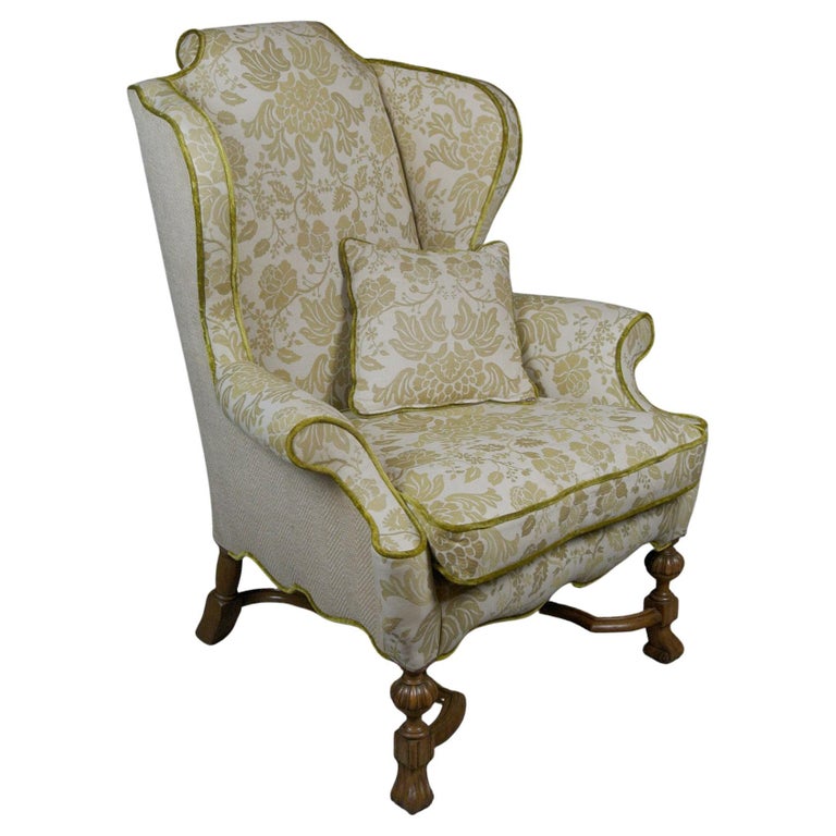 Antique Oak Framed Wingback Chair of William and Mary Design, C. 1910 ...
