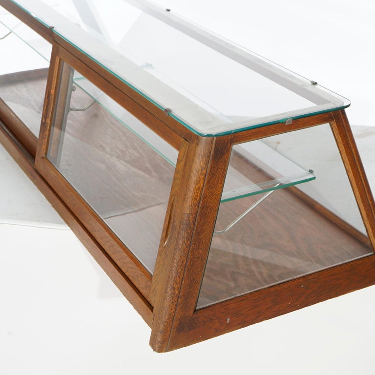 Antique Oak and Glass Columbus Showcase Table Top Country Store Display ...