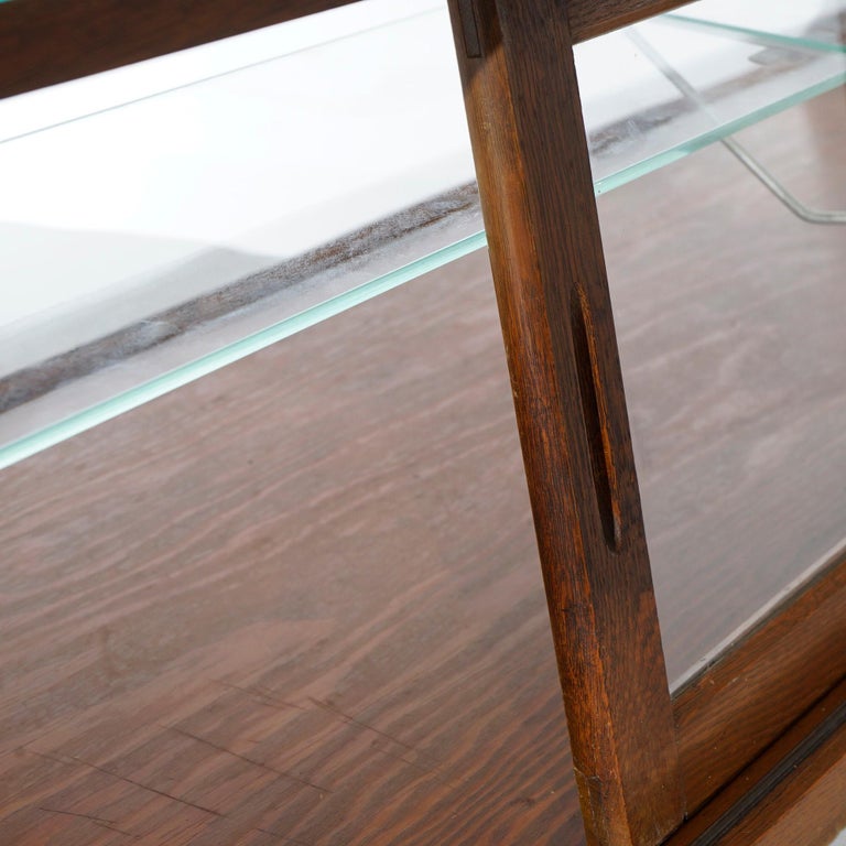 Antique Oak and Glass Columbus Showcase Table Top Country Store Display ...