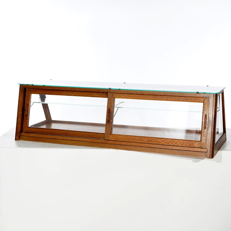 Antique Oak and Glass Columbus Showcase Table Top Country Store Display ...
