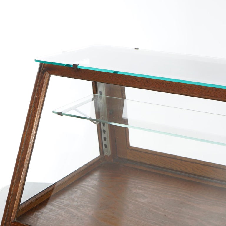 Antique Oak and Glass Columbus Showcase Table Top Country Store Display ...