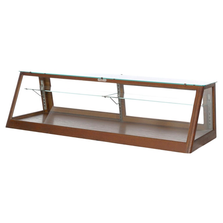 Antique Oak and Glass Columbus Showcase Table Top Country Store Display ...