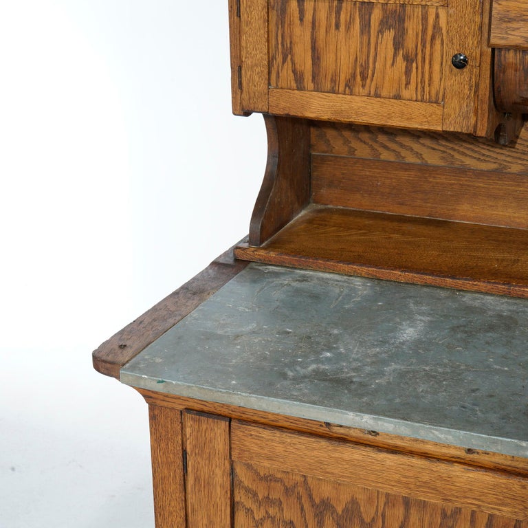 Antique Oak Hoosier Kitchen Cabinet Circa 1900 For Sale at 1stDibs