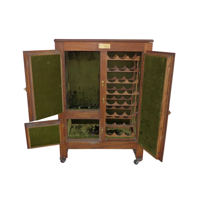 Antique Oak Ice Box Wine Cabinet by Ice Queen For Sale at 1stDibs ...
