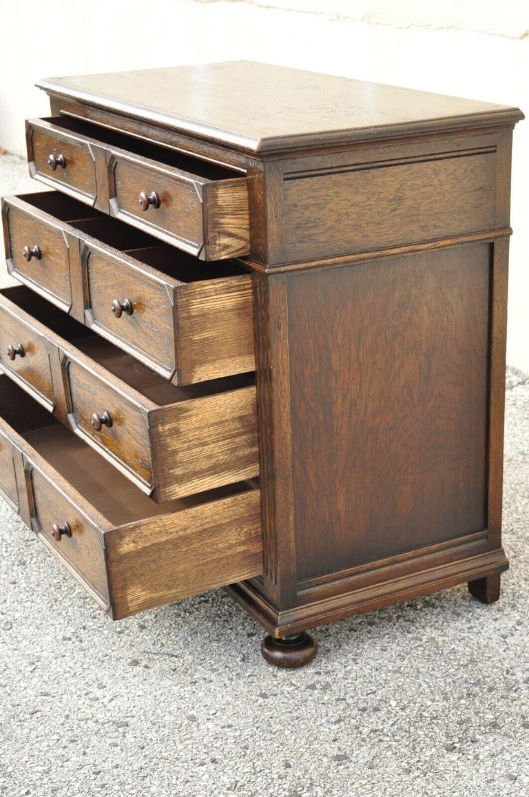 Antique Oak Jacobean Style Carved Wood Chest of Drawers Low Chest ...