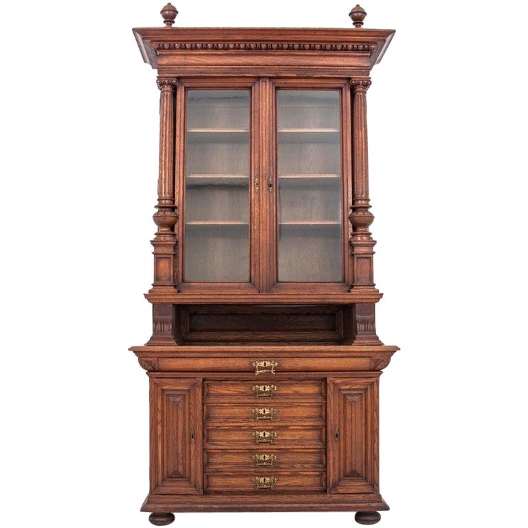 Antique Oak Library from circa 1900 For Sale at 1stDibs