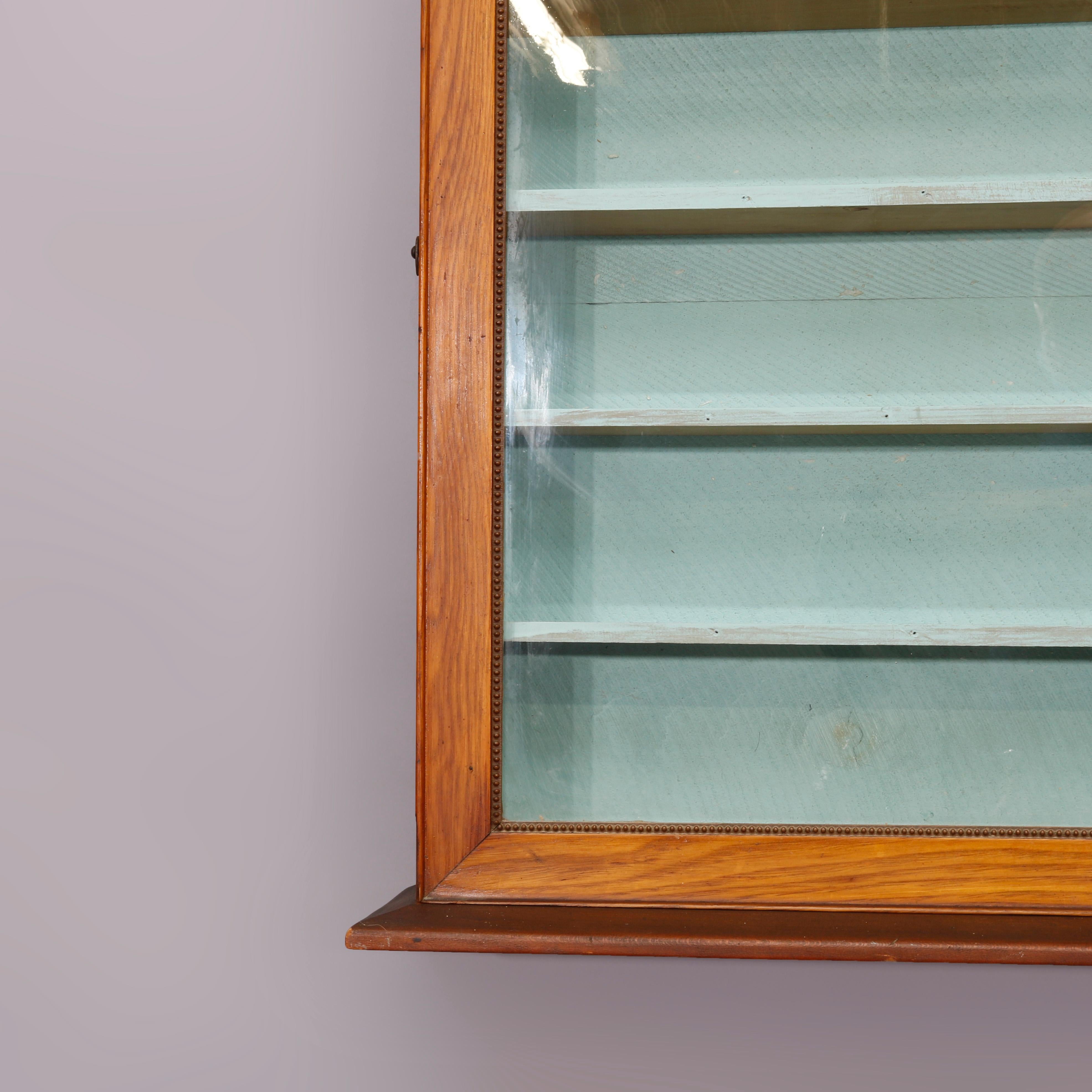 Antique Oak and Mahogany Hanging Display Wall Cabinet, circa 1900 at ...