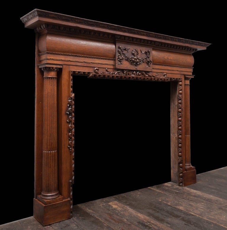 Antique Oak Mantelpiece For Sale at 1stDibs