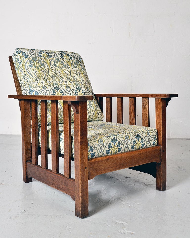 Antique Oak Morris Chair Recliner Gustav Stickley Mission Eastlake Arts ...